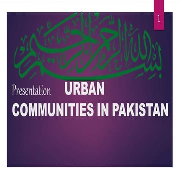 Urban communities in pakistan | PPT