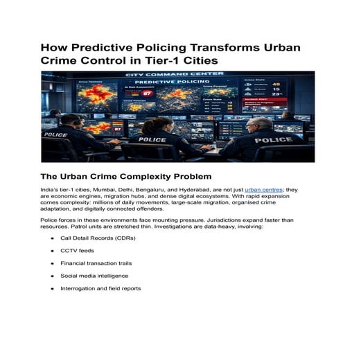 How Predictive Policing Transforms Urban Crime Control in Tier-1 Cities ...