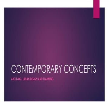 Contemporary Concepts - Urban Design Studio | PPT