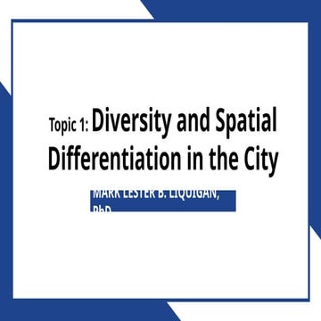 SOCIAL STUDIES 101: GEOGRAPHY 1: Urban Geography | PPTX