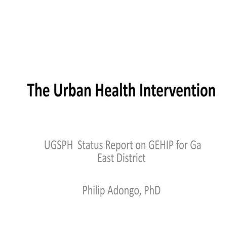 Urban Health Development | PPTX
