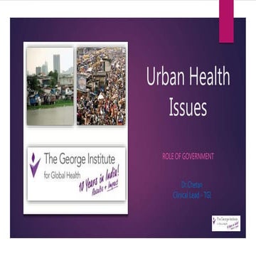 Urban health issues role of government. | PPTX