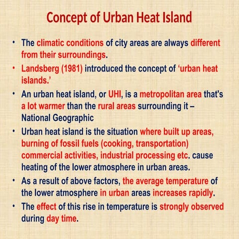 urban heat islands characteristics and problems associated with urban ...