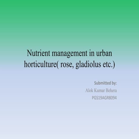 Urban horticulture | PPTX