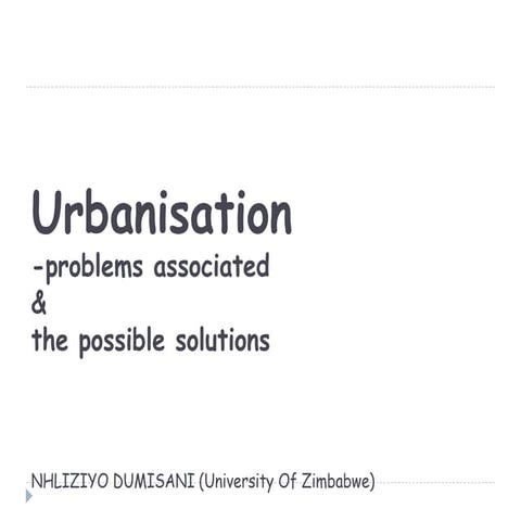 Urbanisation | PPTX