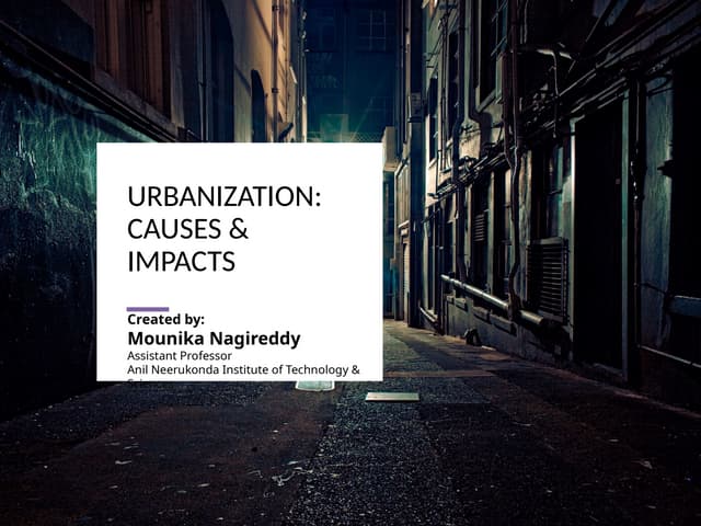 Urbanisation | PPTX