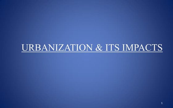 Urbanisation | PPTX