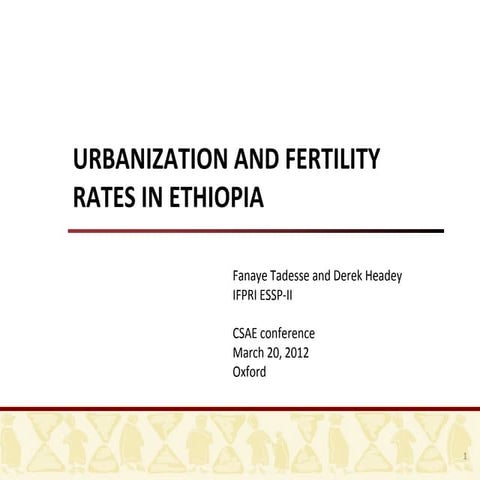 Urbanization And Fertility Rates In Ethiopia | PPT