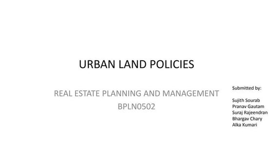 Urban Planning & Development Act, 1973 | PDF