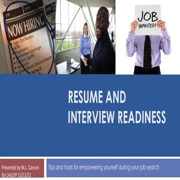 JOB READINESS PRESENTATION 2013 | PPTX