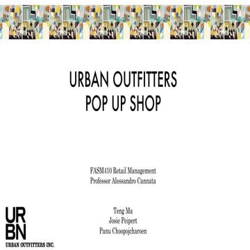 Urban outfitters - Shanghai Pop Up Shop | PDF