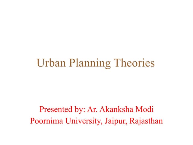 Urban planning concept,principles and elementes | PDF