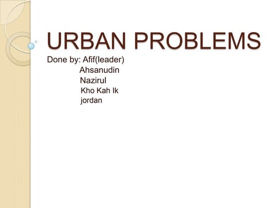 Urban problems related to energy | PPTX