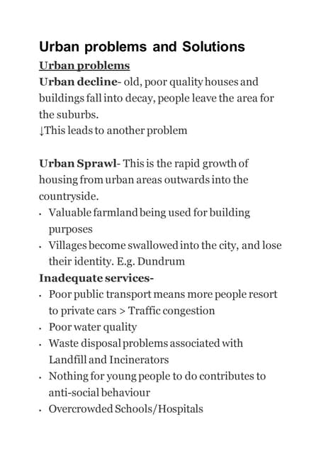 Urban problems | PPT