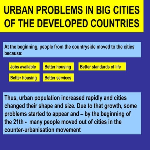 Urban problems in big cities | PPT