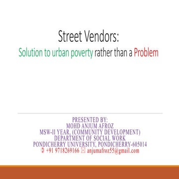 Urban problem street vendors | PPTX