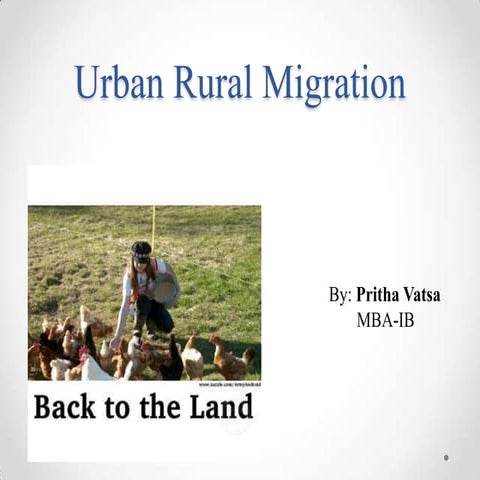 Is urban to rural migration going to be a reality | PPT