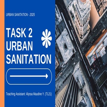 Guidelines for Urban Sanitation: Task 2. | PDF