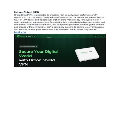 Urban Shield VPN.docxdedicated to providing high-security | DOCX