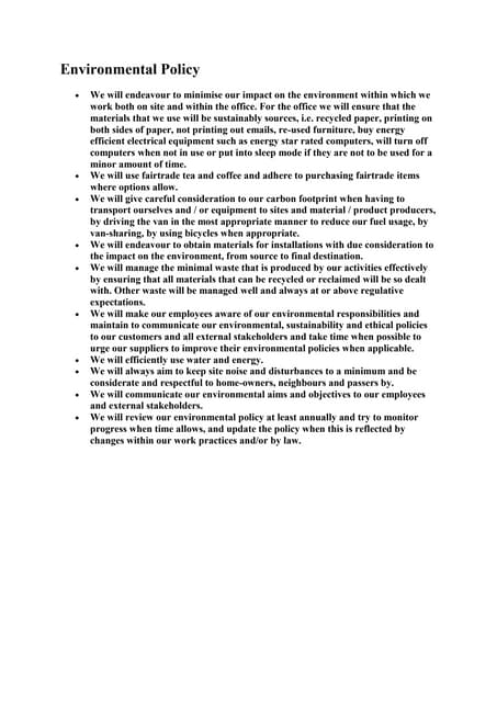 Model environmental policy | PDF