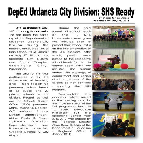 Urdaneta City Division SHS Summit | PDF