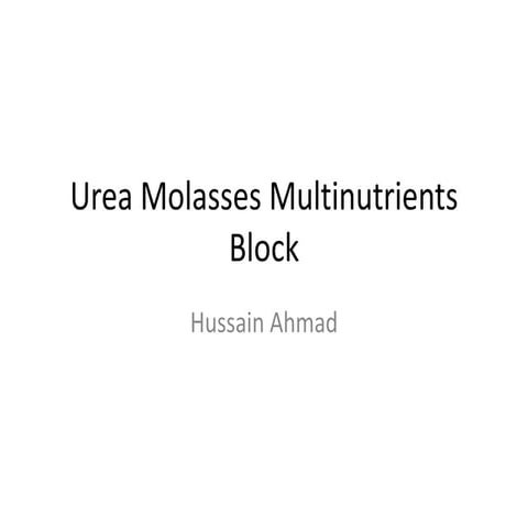 Urea molasses block | PDF