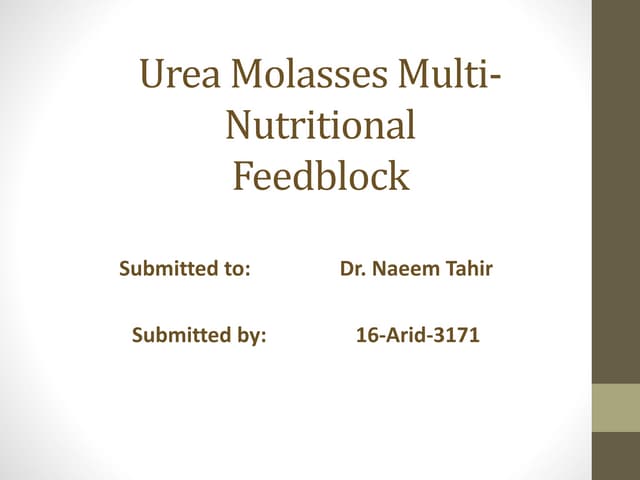 Urea treatment of straw | PPTX