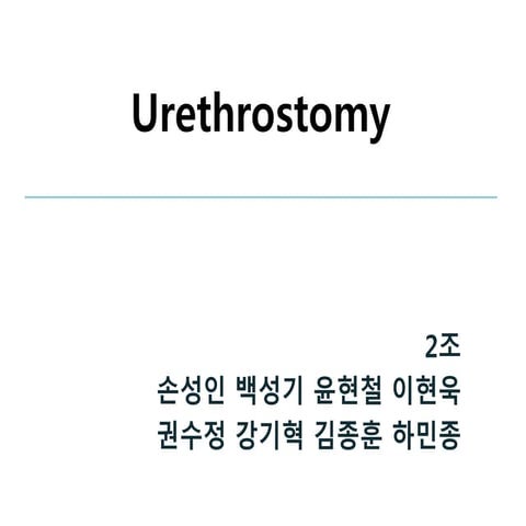 Urethrostomy 요도창냄술 | PPTX