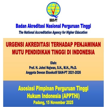 URGENSI AKREDITASI TERHADAP PENJAMINAN MUTU PENDIDIKAN TINGGI DI ...