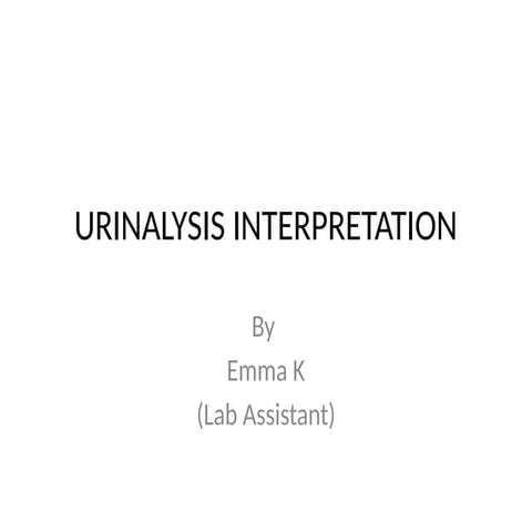 URINALYSIS INTERPRETATION.pptx.......... | PPTX