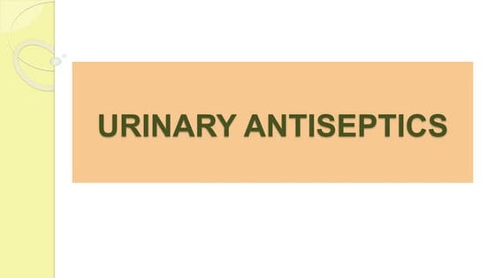 Drugs Used in Urinary Tract Infection | PPTX