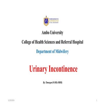 Urinary retention and incontinence | PPTX