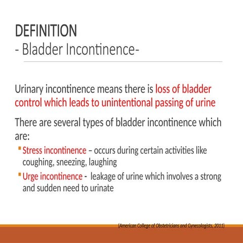 Urinary incontinence and its Treatment.pptx