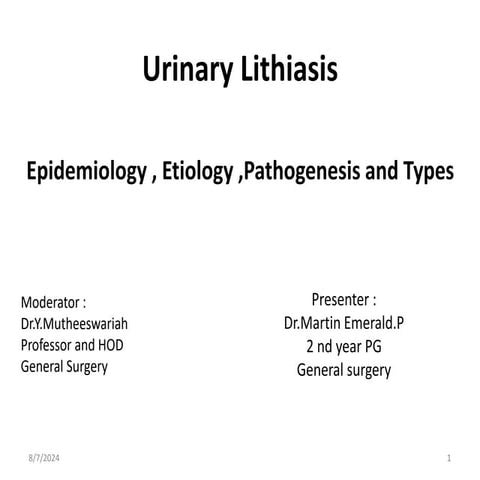 urinary lithiasis etiology , pathogenesis, types of urinary lithiasis .pptx