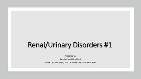 Renal Assessment | PPT