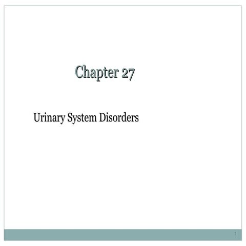 Urinary System Disorders | PPT