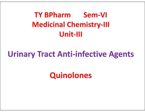 SAR of Quinolines.pptx | Chemistry | Science