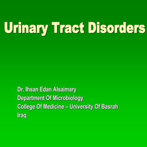 Urinary tract disorders | PPT