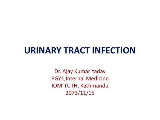Pathophysiology of Urinary tract infection | PPT