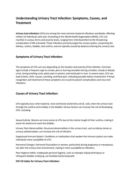 Relationship Between Kidney & UTI By Dr. Sanjay | PDF