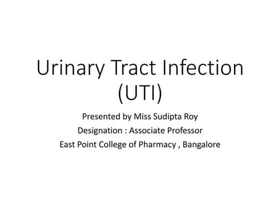 Pathophysiology of Urinary tract infection | PPT