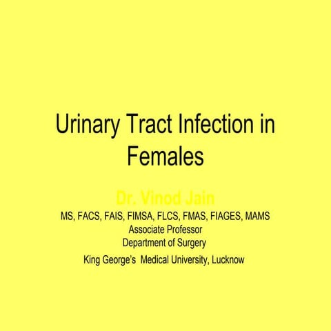 Urinary tract infection in females | PPT