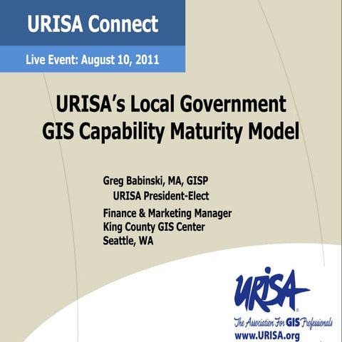URISA’s Local Government GIS Capability Maturity Model | PDF