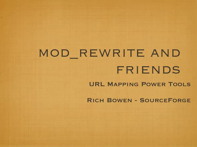 Url Mapping With And Without Modrewrite Ppt