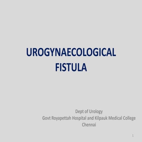 Urinary Tract Fistulas -(VVF) Etiology, Diagnosis, Management | PDF