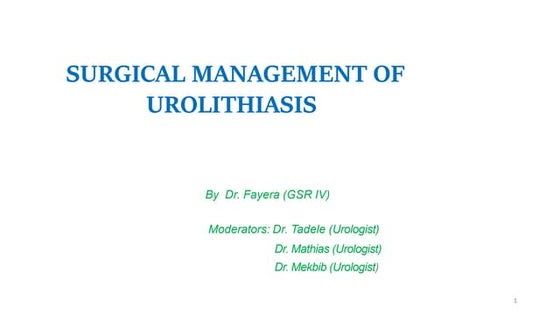 Ureteroscopic lithotripsy (URSL) | PPTX