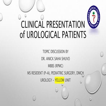 Clinical Presentation of Urological Patients | PPTX