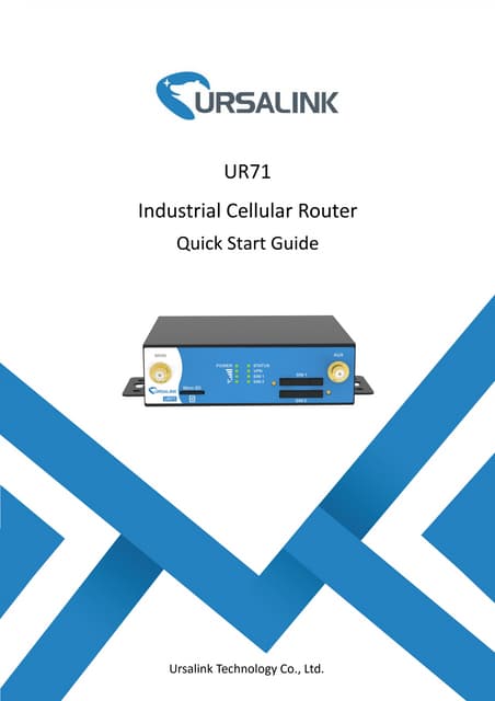 Ursalink UR51 Industrial Cellular Router Quick Start Guide | PDF
