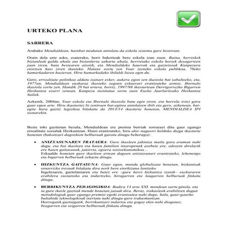 Urteko plana. sarrera (zuzenketa) | PDF