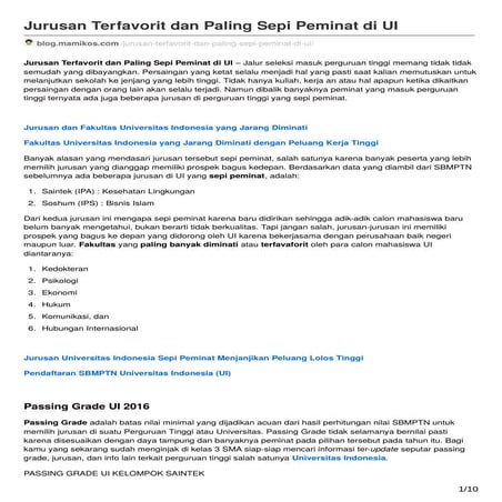 Urusan terfavorit dan paling sepi peminat di ui | PDF